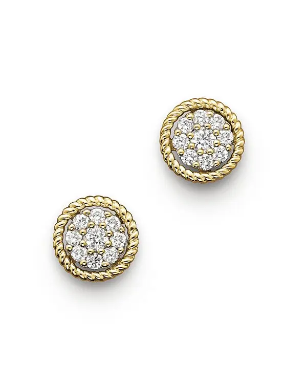 Bloomingdale'S Diamond Stud Earrings In 14k Yellow Gold - White/gold
