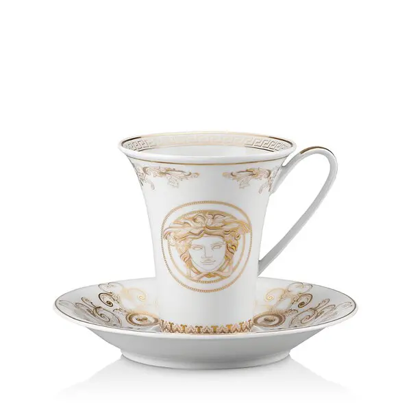 Versace Rosenthal Medusa Gala Coffee Cup & Saucer - Gold