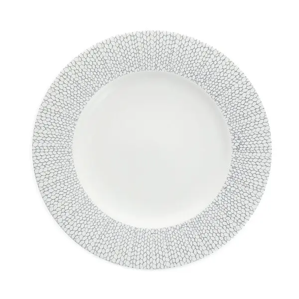FORTESSA Amanda Embossed Dinner Plate, Set Of 4 - Gray/white
