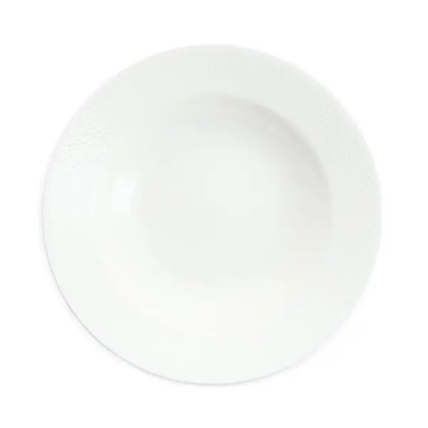 FORTESSA Amanda Embossed Rim Soup Bowl, Set Of 4 - White