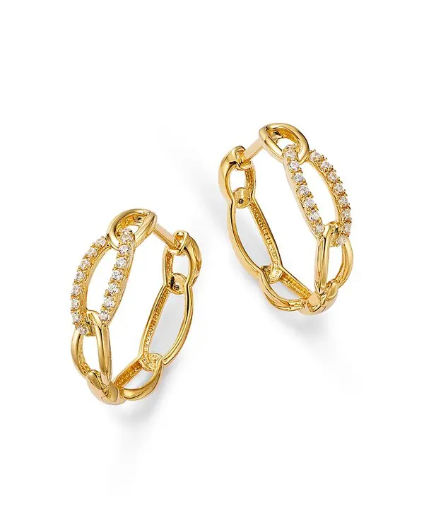 Bloomingdale'S Diamond Chain Link Hoop Earrings - Gold
