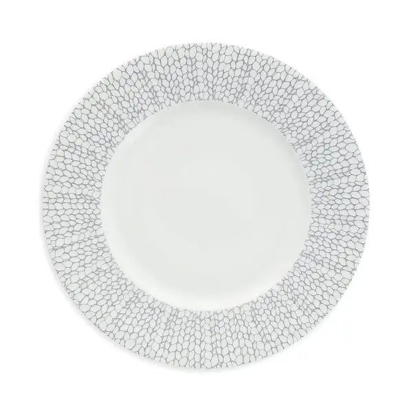 FORTESSA Amanda Embossed Salad Plate, Set Of 4 - Gray/white