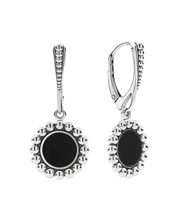 Lagos Sterling Silver Maya Black Onyx Drop Earrings - Black/silver