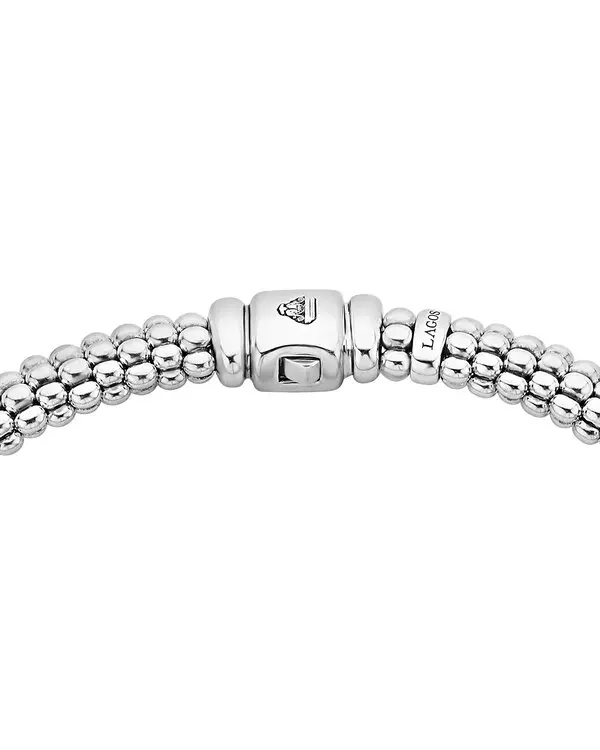 Lagos Sterling Silver, Black Caviar, Diamond And Ceramic Station Necklace - Black/silver