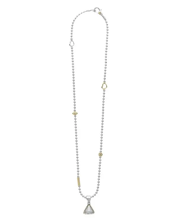 Lagos 18k Yellow Gold & Sterling Silver Diamond Pendant Necklace