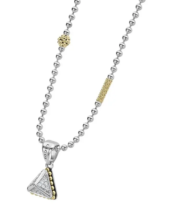 Lagos 18k Yellow Gold & Sterling Silver Diamond Pendant Necklace