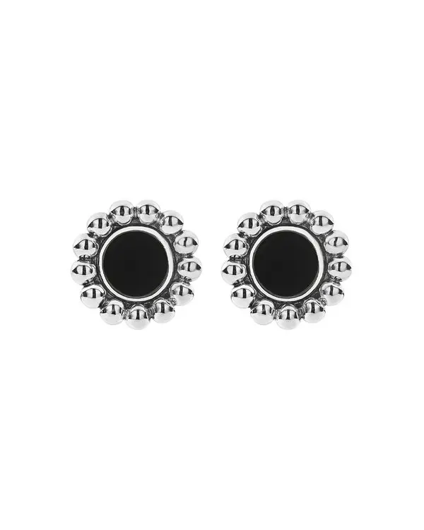 Lagos Sterling Silver Maya Onyx Stud Earrings