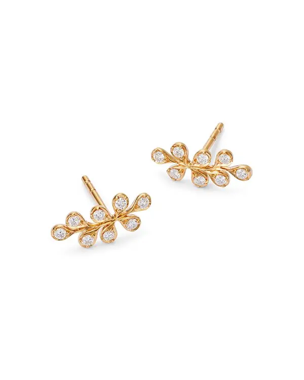 Bloomingdale'S Diamond Leaf Ear Climbers 0.20 Tcw