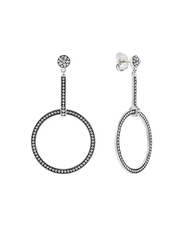 Lagos Sterling Silver Enso Circle Drop Earrings