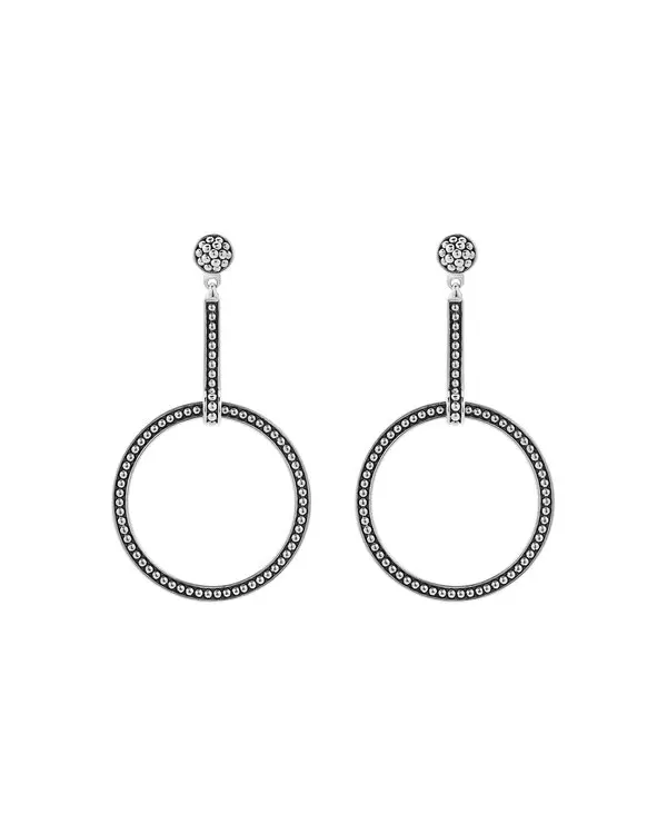 Lagos Sterling Silver Enso Circle Drop Earrings