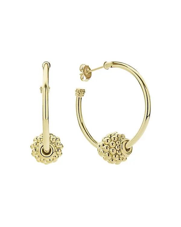 Lagos 18k Yellow Caviar Beaded Hoop Earrings - Gold