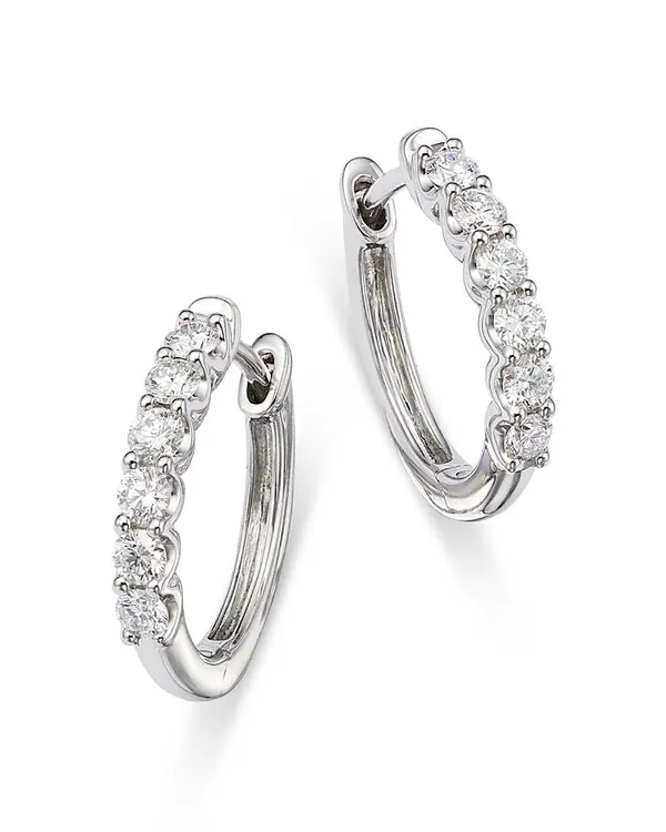 Bloomingdale'S Diamond Hoop Earrings 0.34 Tcw - White Gold