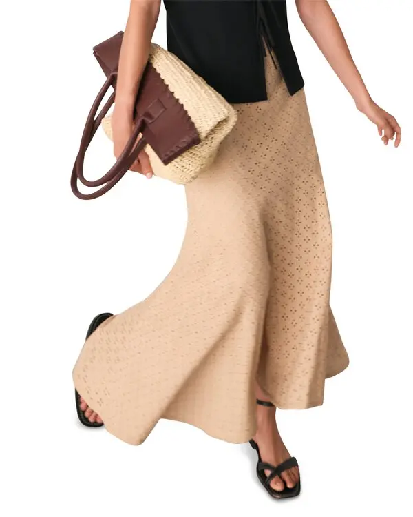 Whistles Embroidered Midi Skirt