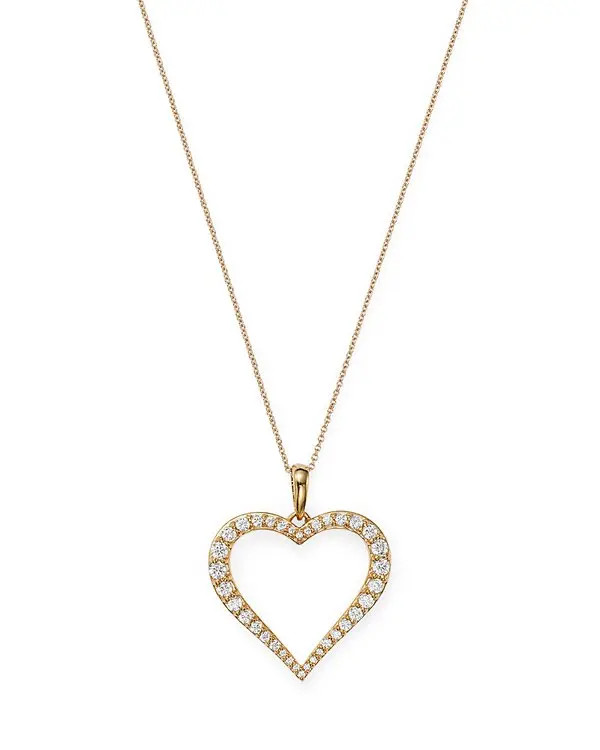 Bloomingdale'S Diamond Heart Pendant Necklace - White/gold