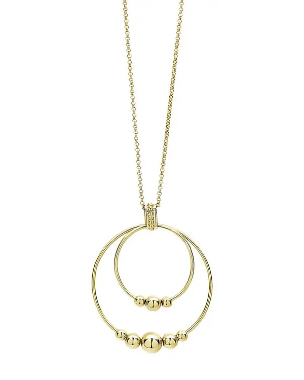 Lagos 18k Yellow Caviar Rolo Chain Pendant Necklace - Gold