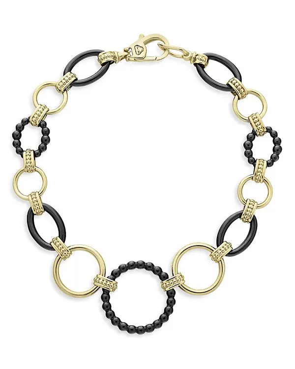 Lagos Meridian Link Bracelet - Black/gold