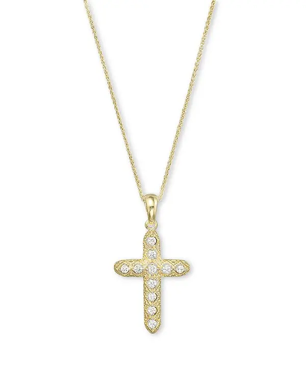 Bloomingdale'S Diamond Cross Pendant Necklace - Gold