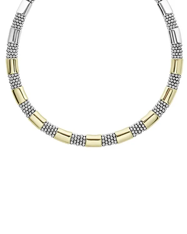 Lagos 18k Yellow Gold & Sterling Silver High Bar Collar Necklace - Gold/silver
