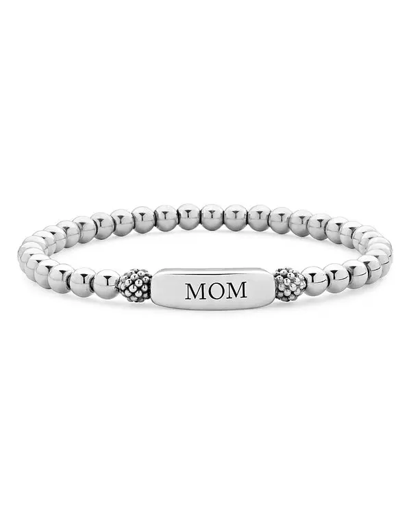 Lagos Sterling Signature Caviar Mom Station Bracelet - Silver