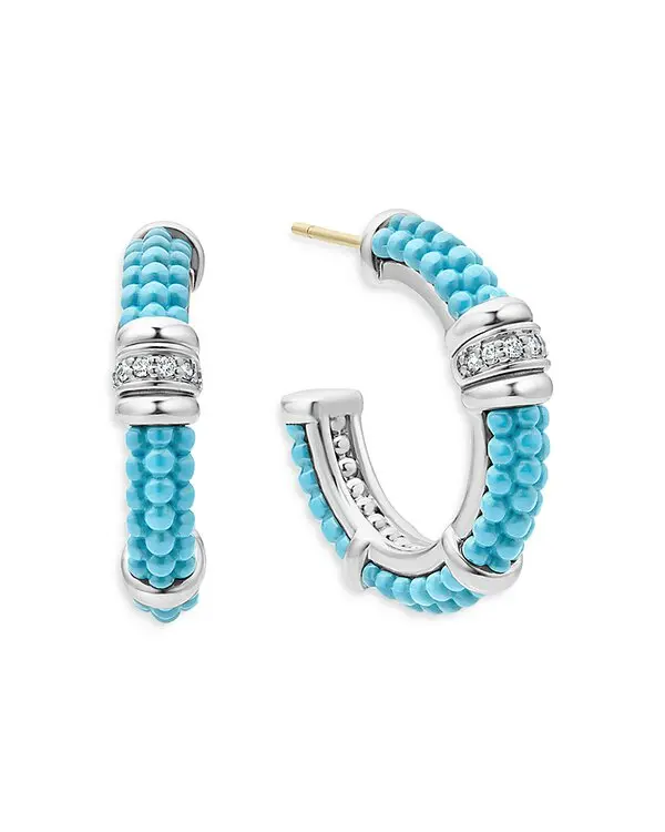Lagos Sterling Silver Hoop Earrings - Blue