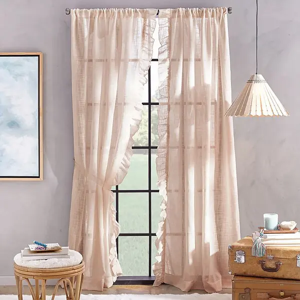 PERI HOME Arabella Rod Pocket Curtain Panel, 50 X 95 - Blush