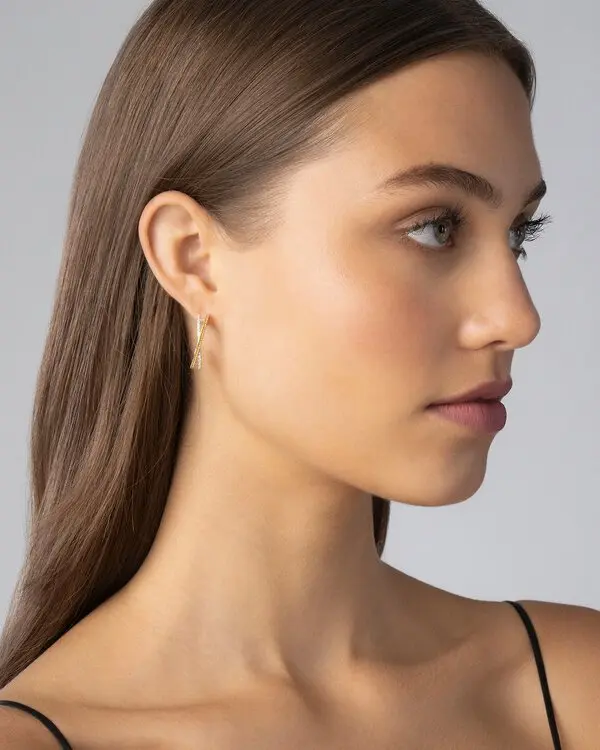Lagos Caviar Lux Diamond Hoop Earrings - Silver