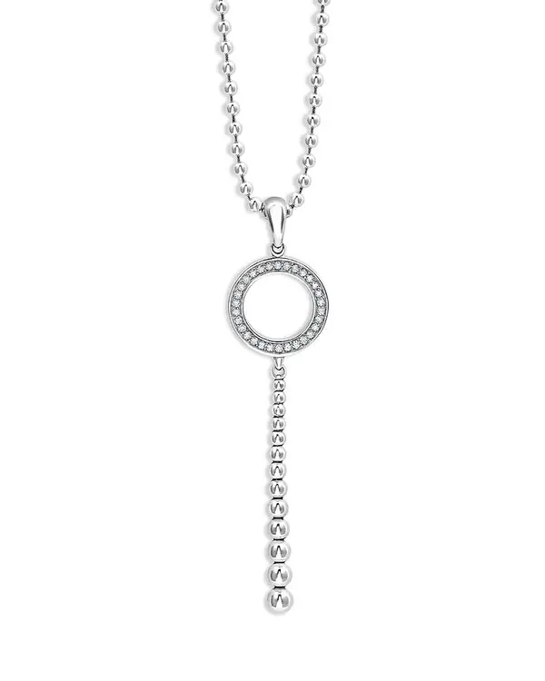 Lagos Sterling Diamond Pendant Necklace - Silver