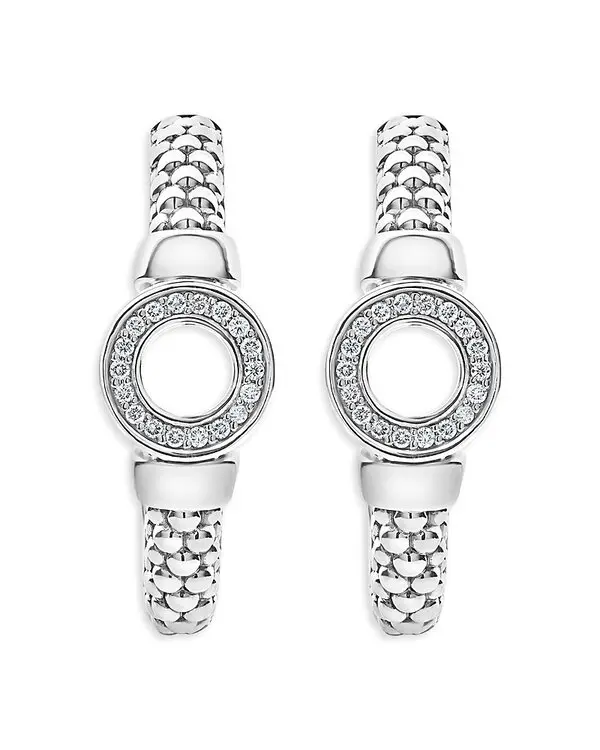 Lagos Sterling Diamond Hoop Earrings