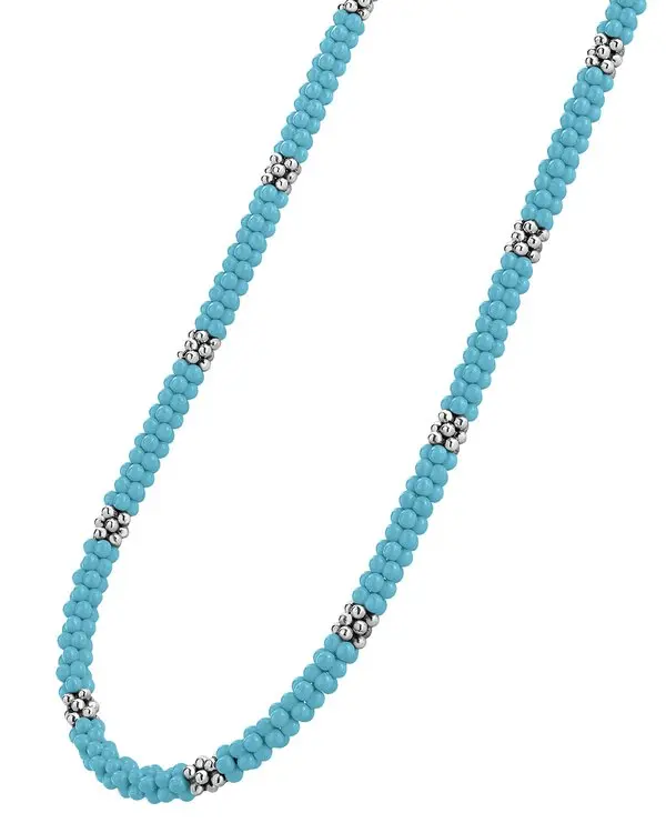 Lagos Sterling Silver Caviar Ceramic Beaded Necklace