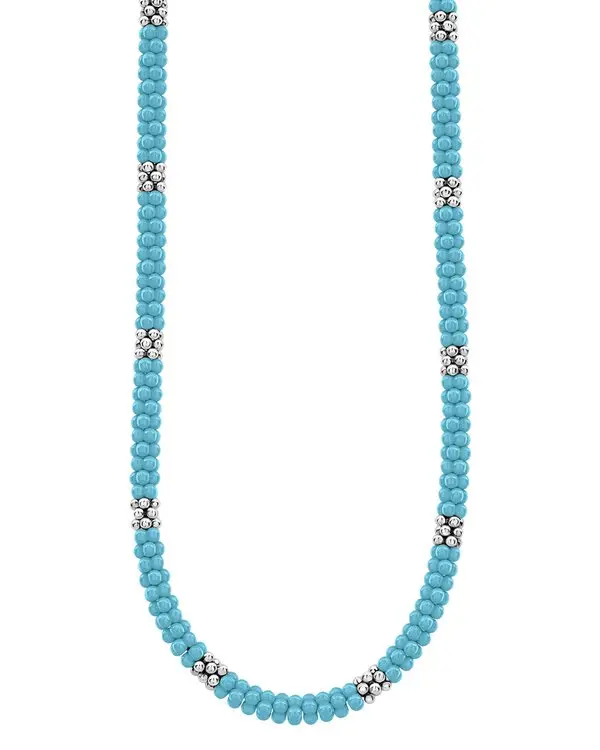 Lagos Sterling Silver Caviar Ceramic Beaded Necklace