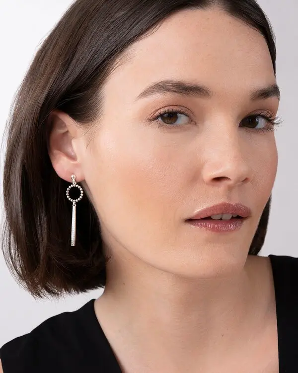 Lagos Sterling Caviar Spark Diamond Drop Earrings