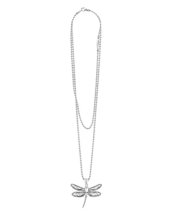 Lagos Sterling Rare Wonders Dragonfly Pendant Necklace