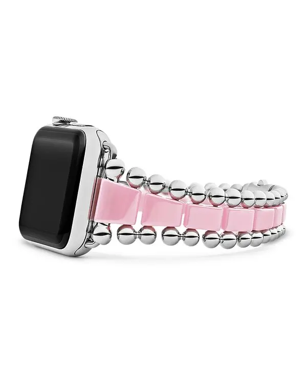 Lagos Smart Caviar Apple Watch Bracelet - Pink/silver