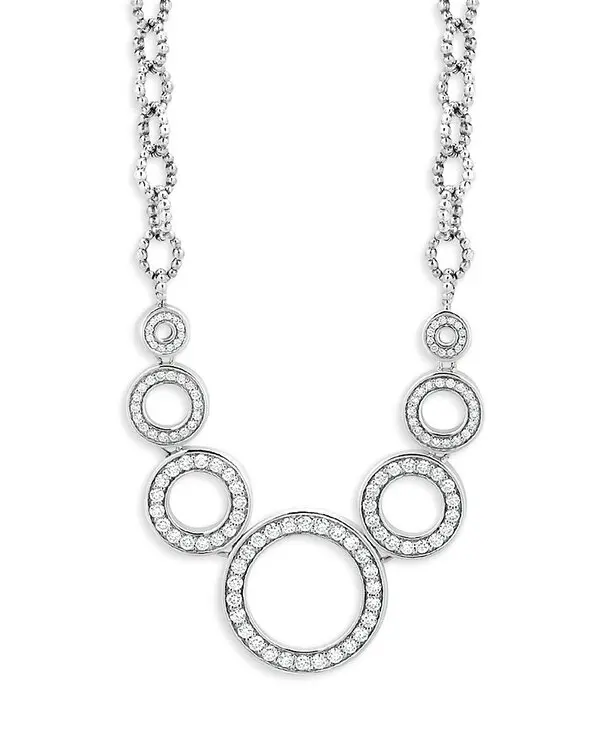 Lagos Sterling Caviar Spark Diamond Multi Circle Necklace - Silver