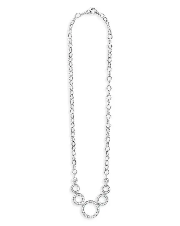 Lagos Sterling Caviar Spark Diamond Multi Circle Necklace