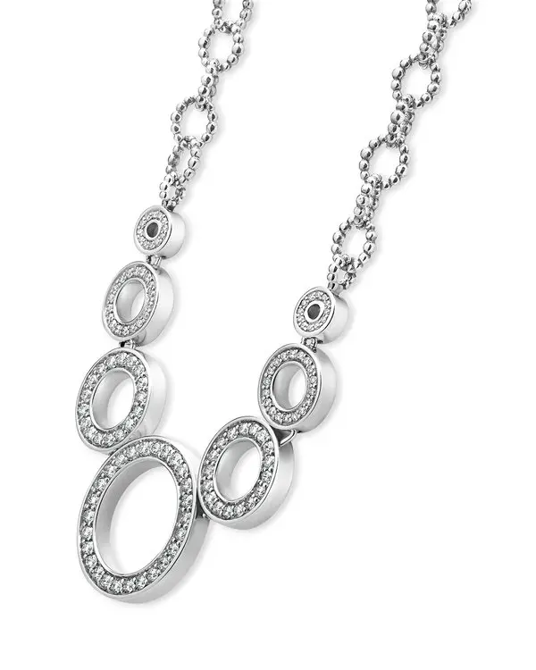 Lagos Sterling Caviar Spark Diamond Multi Circle Necklace