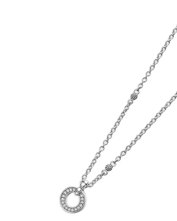 Lagos Sterling Caviar Spark Diamond Pendant Necklace - Silver