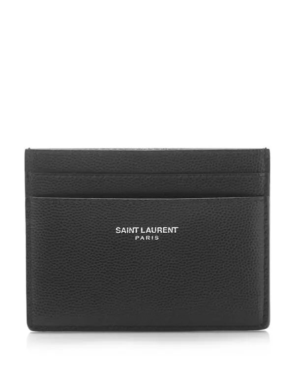 Saint Laurent Leather Card Case - Black
