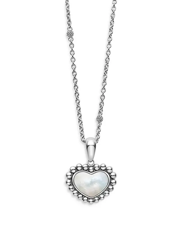 Lagos Sterling Silver Maya Mother Of Pearl Heart Pendant Necklace - White