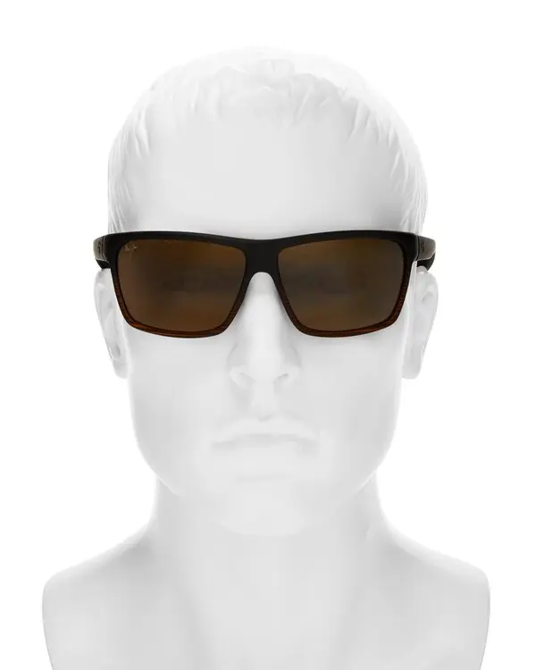 Maui Jim Polarized 64mm Square Sunglasses - Brown