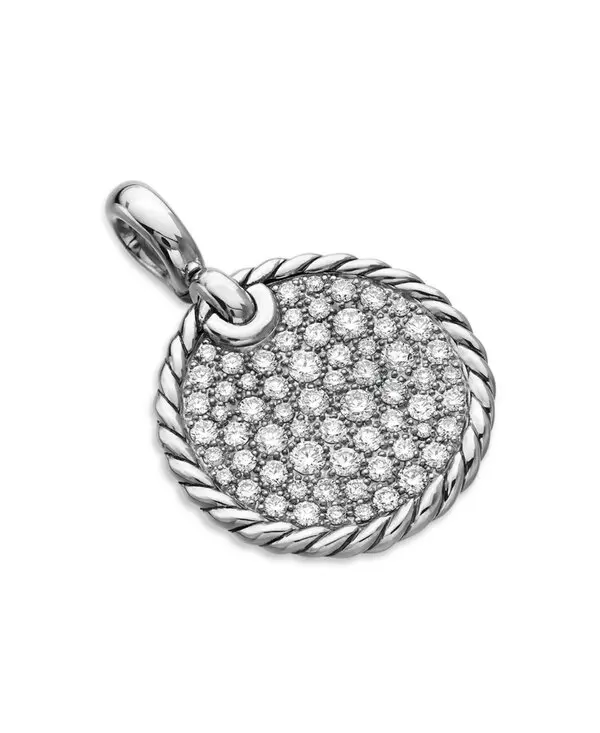 David Yurman Elements Diamond Pave Disc Pendant