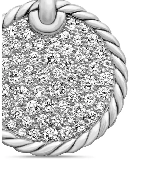 David Yurman Elements Diamond Pave Disc Pendant