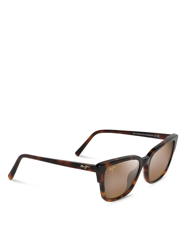 Maui Jim Kou Polarized Cat Eye Sunglasses, 55mm - Tortoise/brown Polarized Solid