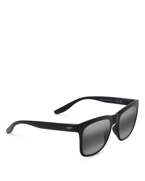 Maui Jim Pehu Polarized Square Sunglasses - Black/gray Polarized Solid