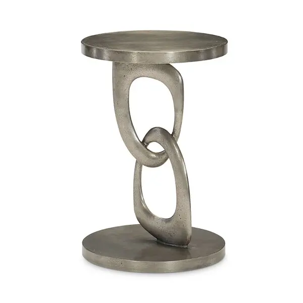 BERNHARDT Linea Metal Round Chairside Table - Cast Aluminum