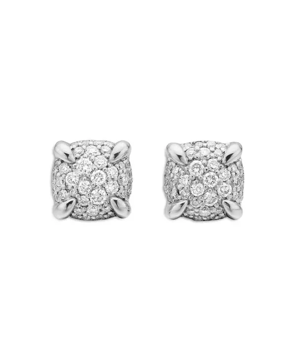 David Yurman Sterling Petite Chatelaine Diamond Stud Earrings - Silver
