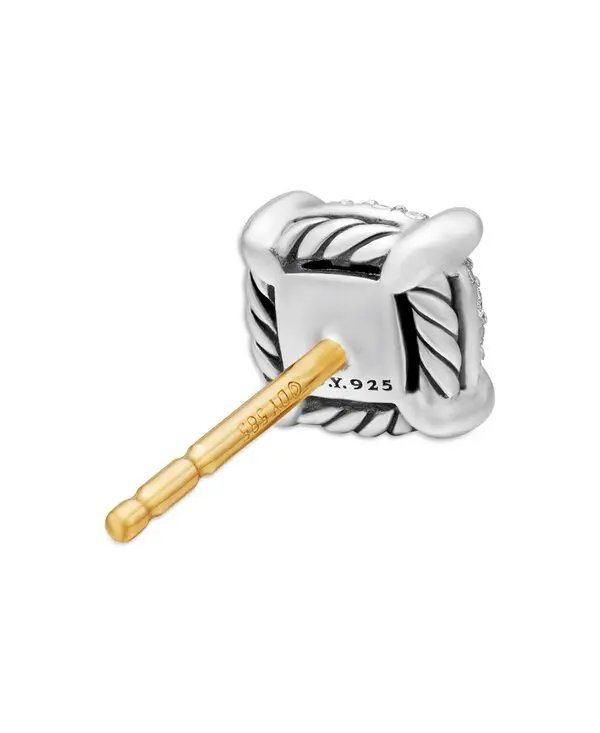 David Yurman Sterling Petite Chatelaine Diamond Stud Earrings - Silver
