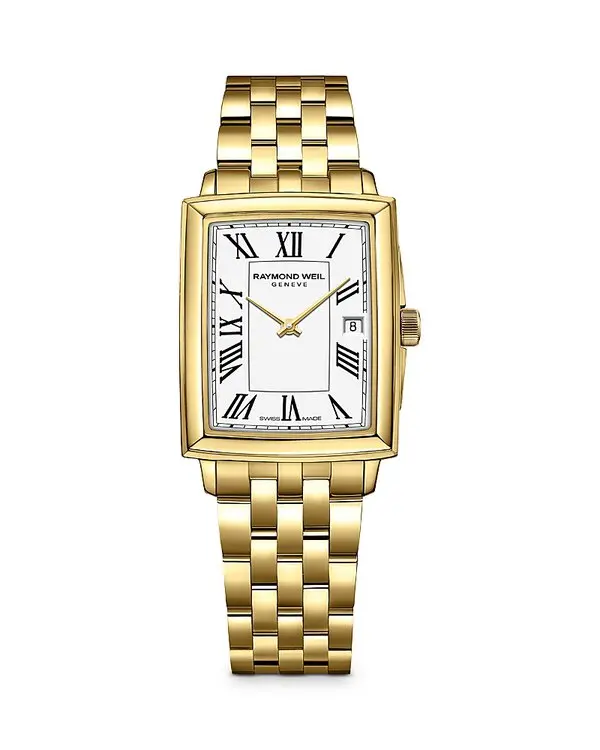 RAYMOND WEIL Tone Rectangular Watch, 23mm - White/gold
