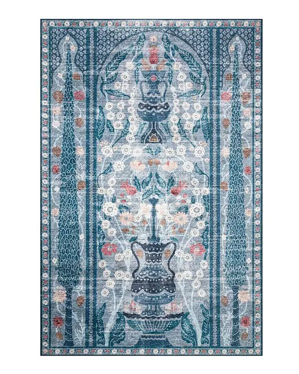 RIFLE PAPER CO. Palais Pal-01 Area Rug, 3'9 X 5'9 - Blue/multi
