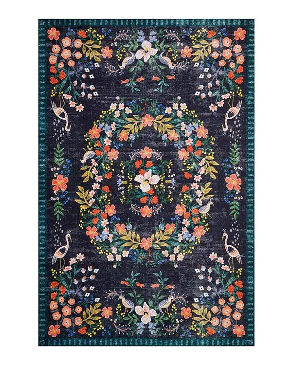 RIFLE PAPER CO. Palais Pal-03 Area Rug, 3'9 X 5'9 - Black/multi